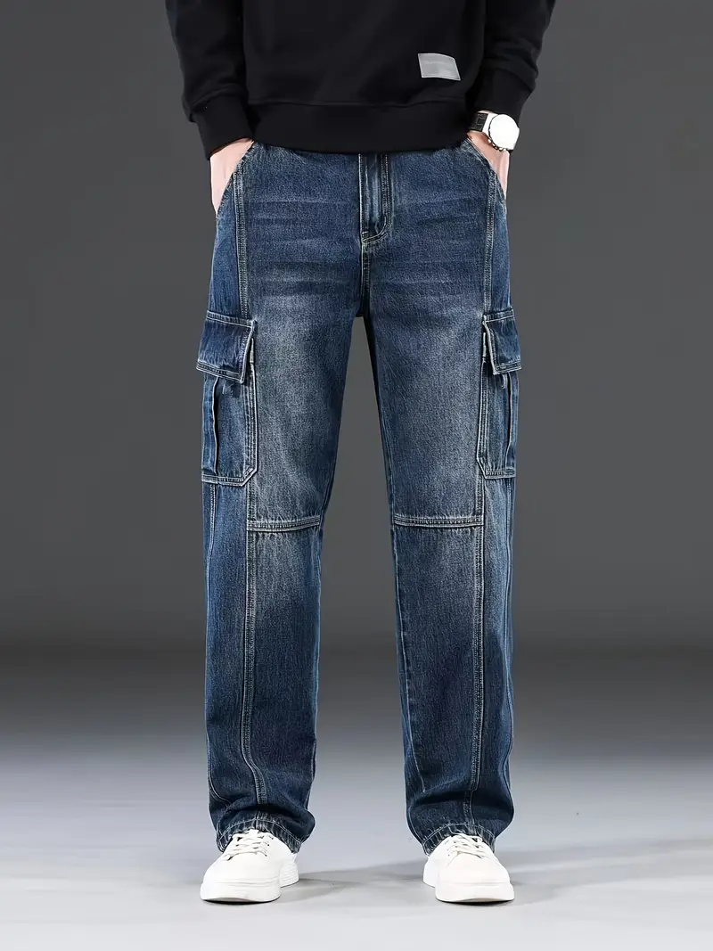 Jean Décontracté Ample Taille Moyenne Pour Homme - Kotazando